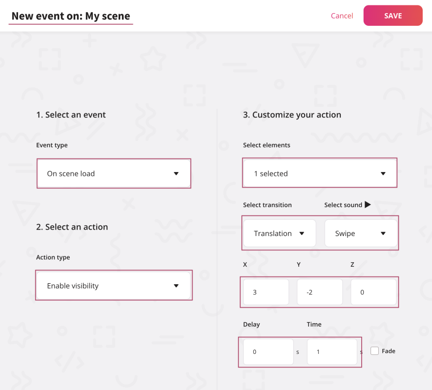 Events | Onirix Documentation Portal